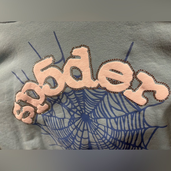 Sp5Der Official | Shirts | Sp5der Graphic Sweatshirt Light Blue And ...
